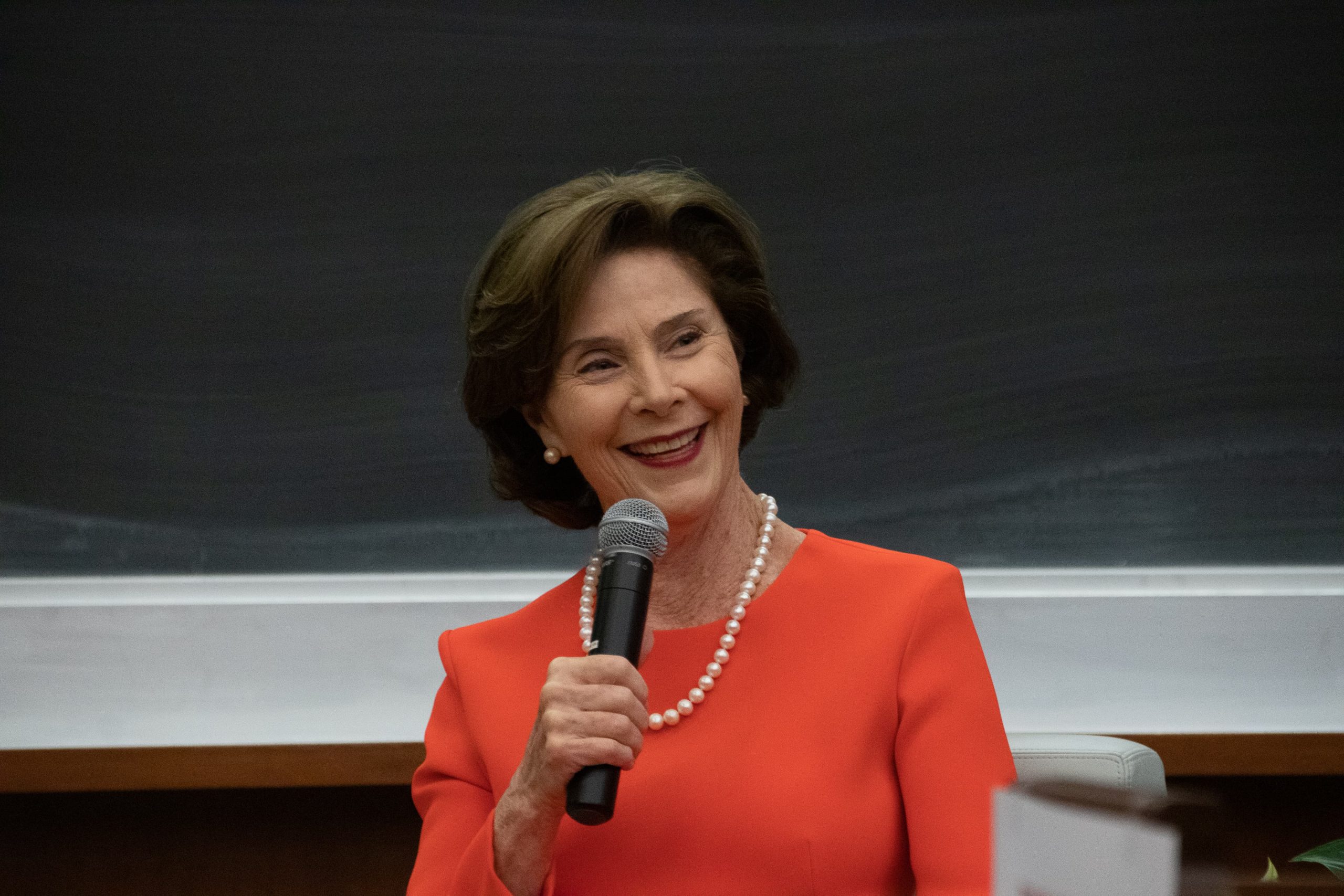 Laura Bush discusses initiatives and time as First Lady